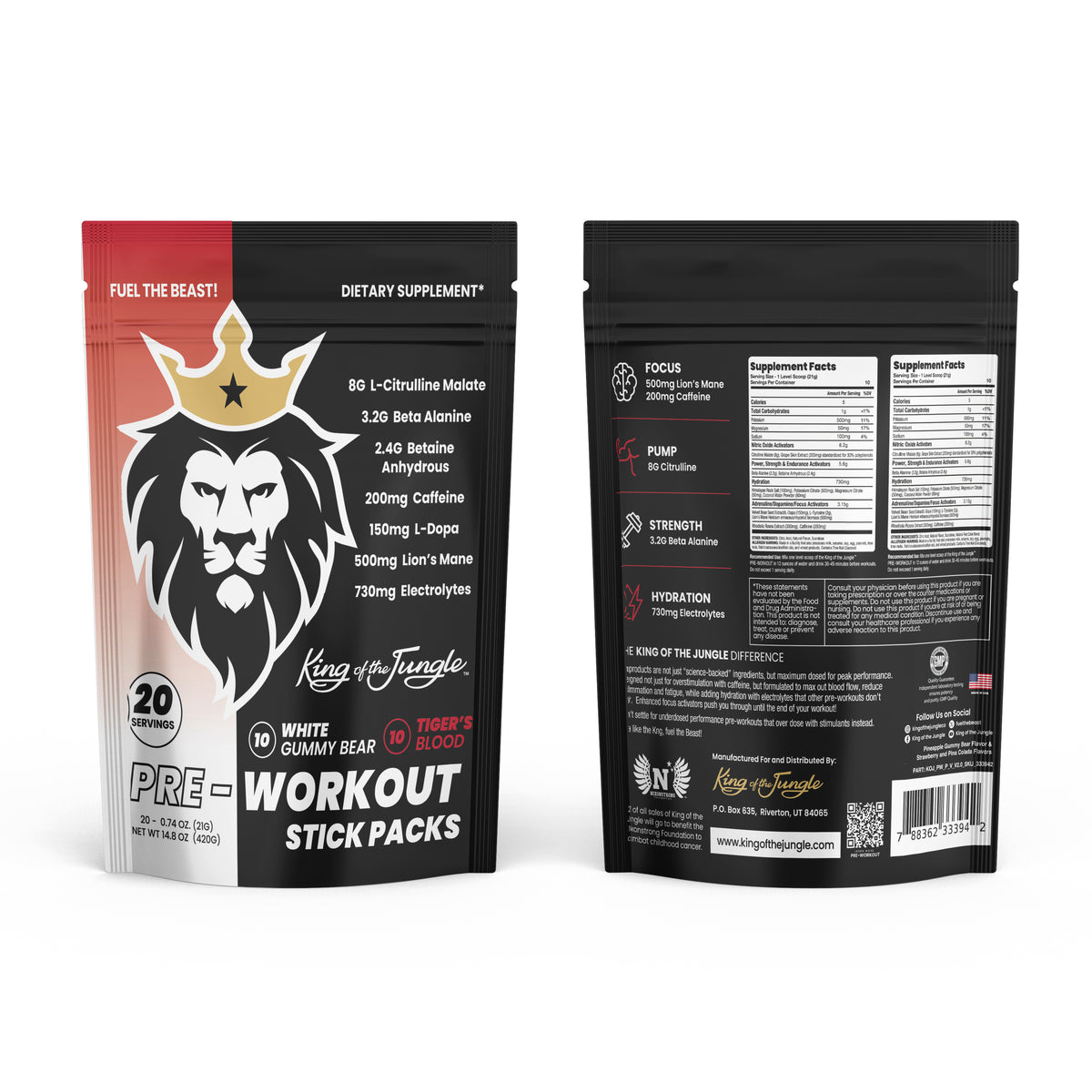 Pre-Workout Stick Packs | King of the Jungle
